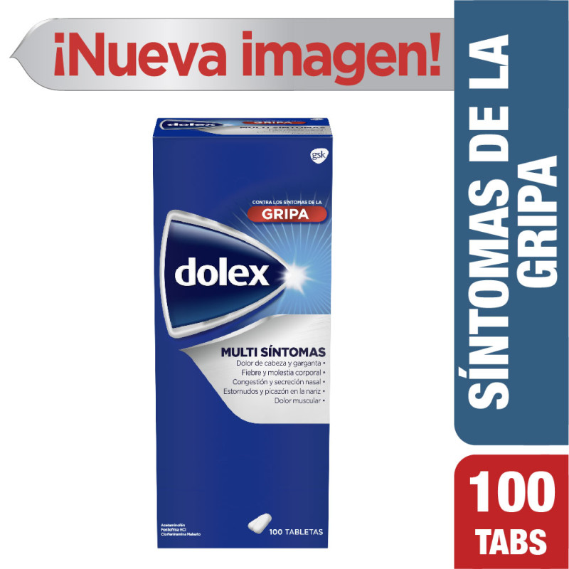 DOLEX GRIPA MULTISINTOMAS CAJA X 100 TAB | Farmacias Ruiz